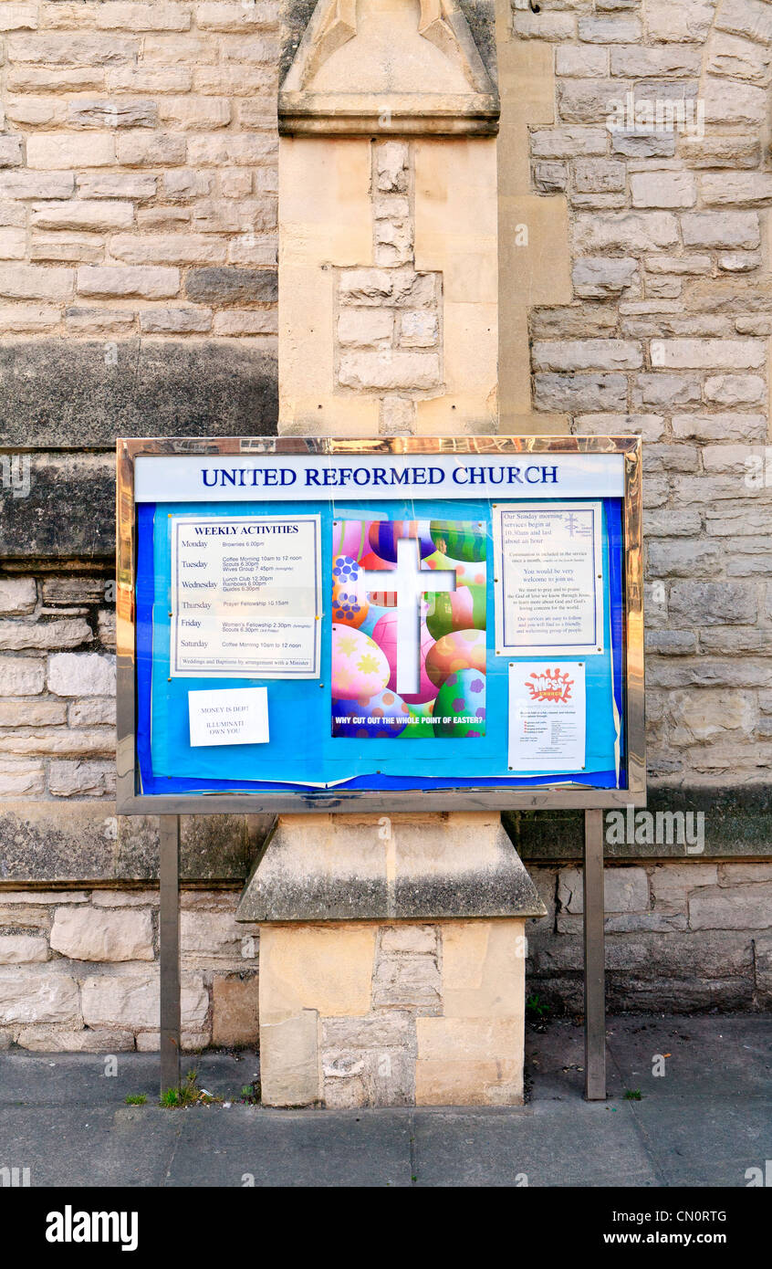 Sign board outside of United Reformed Church UK Stock Photo - Alamy