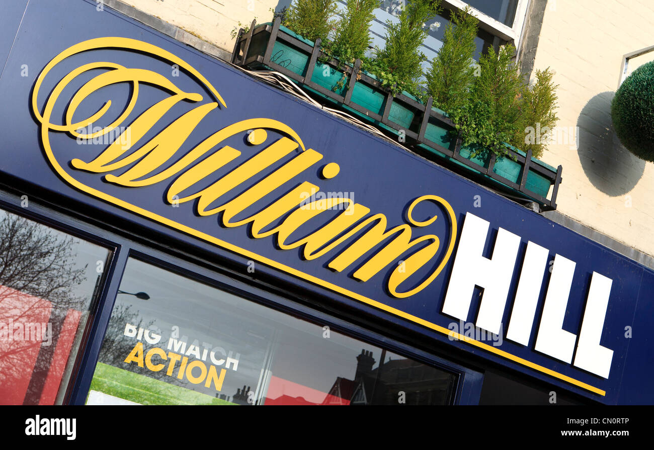 William Hill UK betting shop sign Stock Photo - Alamy