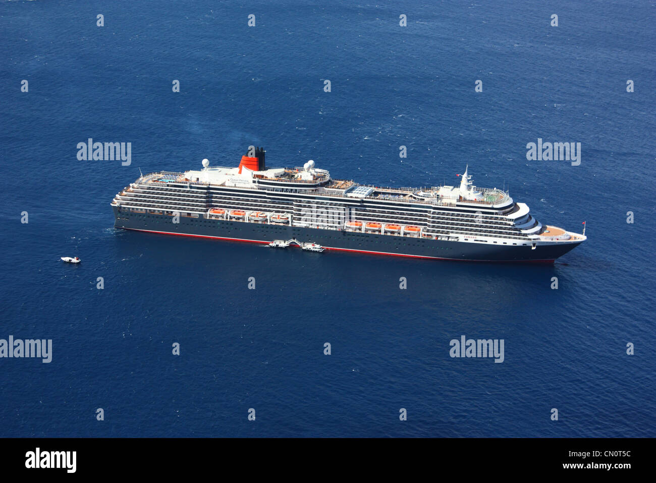"Queen Victoria" at Santorini. Greece Stock Photo - Alamy