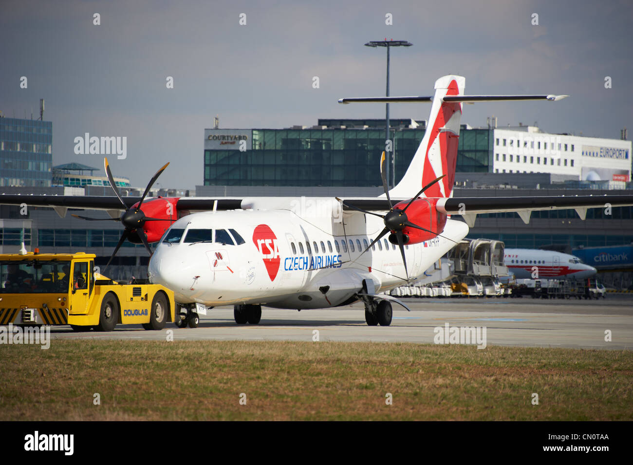Ruzyne International Airport Prague Czech Republic aircraft ATR 72 CSA ...