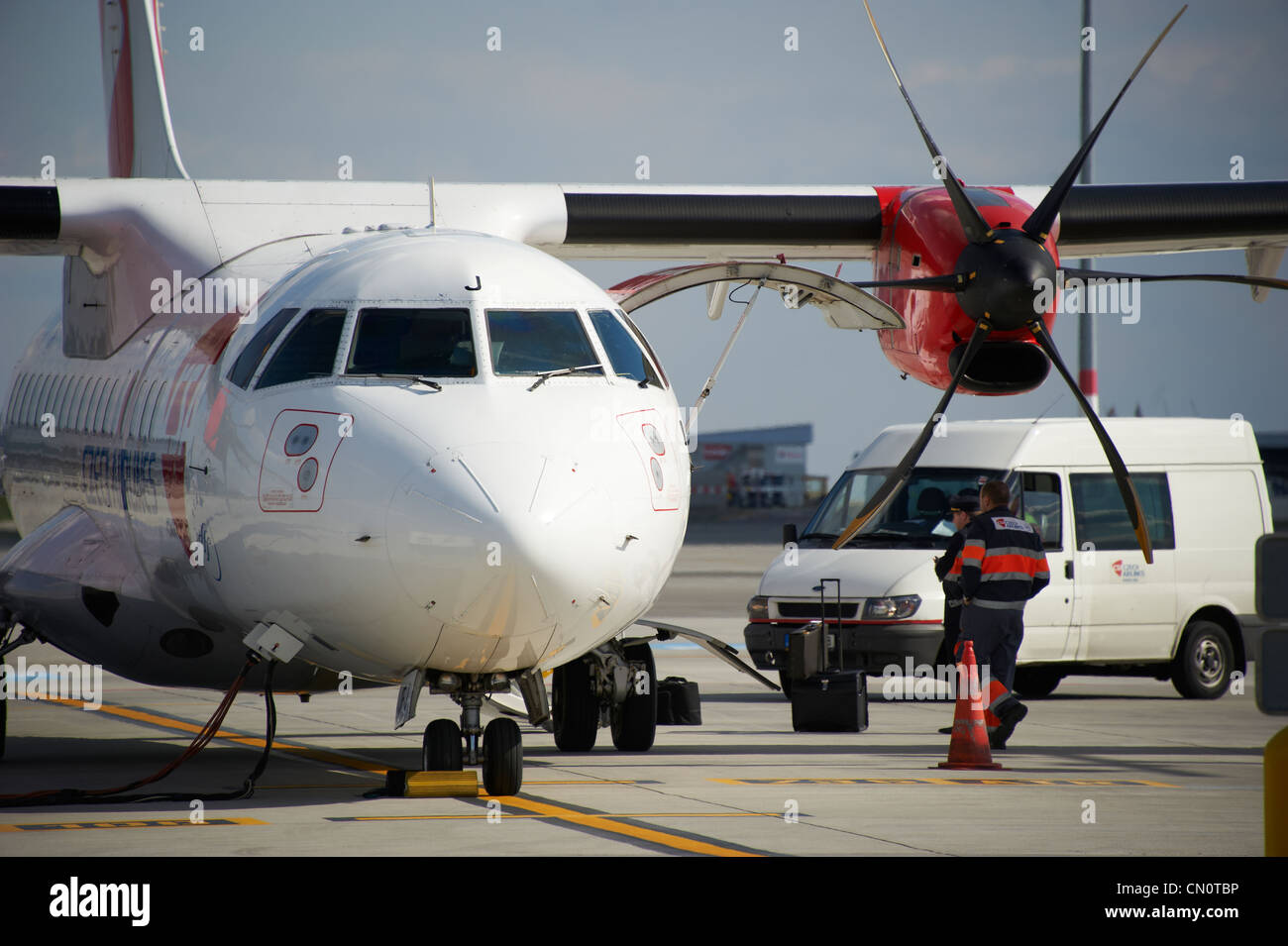 Ruzyne International Airport Prague Czech Republic aircraft ATR 72 CSA ...