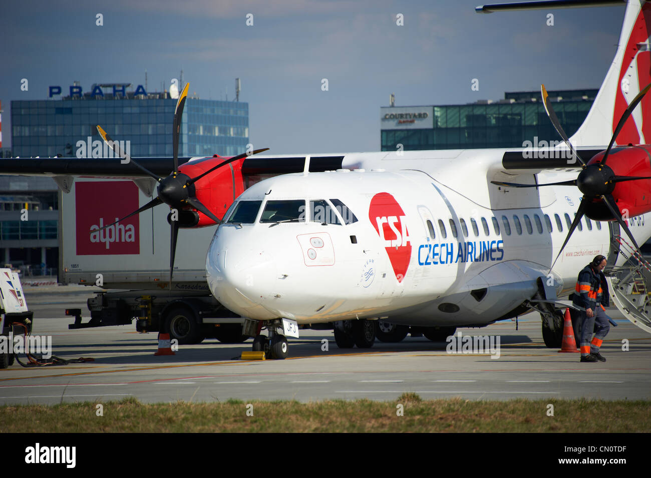 Ruzyne International Airport Prague Czech Republic aircraft ATR 72 CSA ...