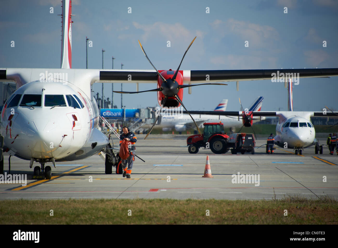 Ruzyne International Airport Prague Czech Republic aircraft ATR 72 CSA ...