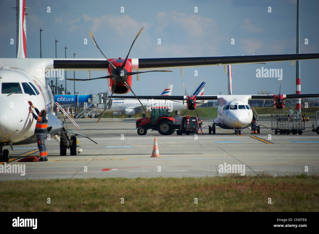 Ruzyne International Airport Prague Czech Republic aircraft ATR 72 CSA ...