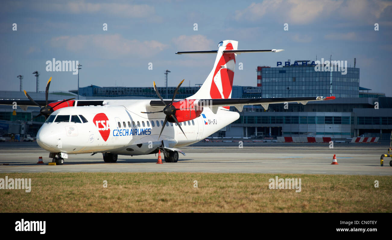 Ruzyne International Airport Prague Czech Republic aircraft ATR 72 CSA ...