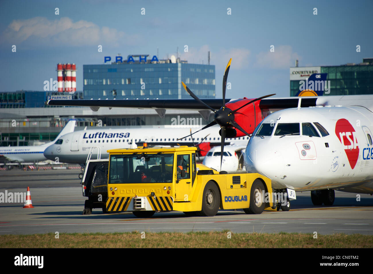 Ruzyne International Airport Prague Czech Republic aircraft ATR 72 CSA ...