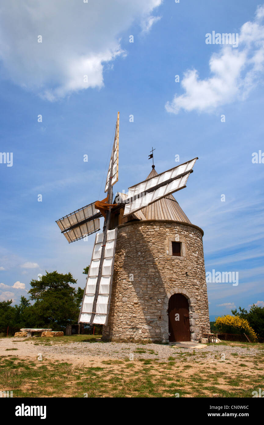Windmill in the France Provence at the village Montfuron Stock Photo ...