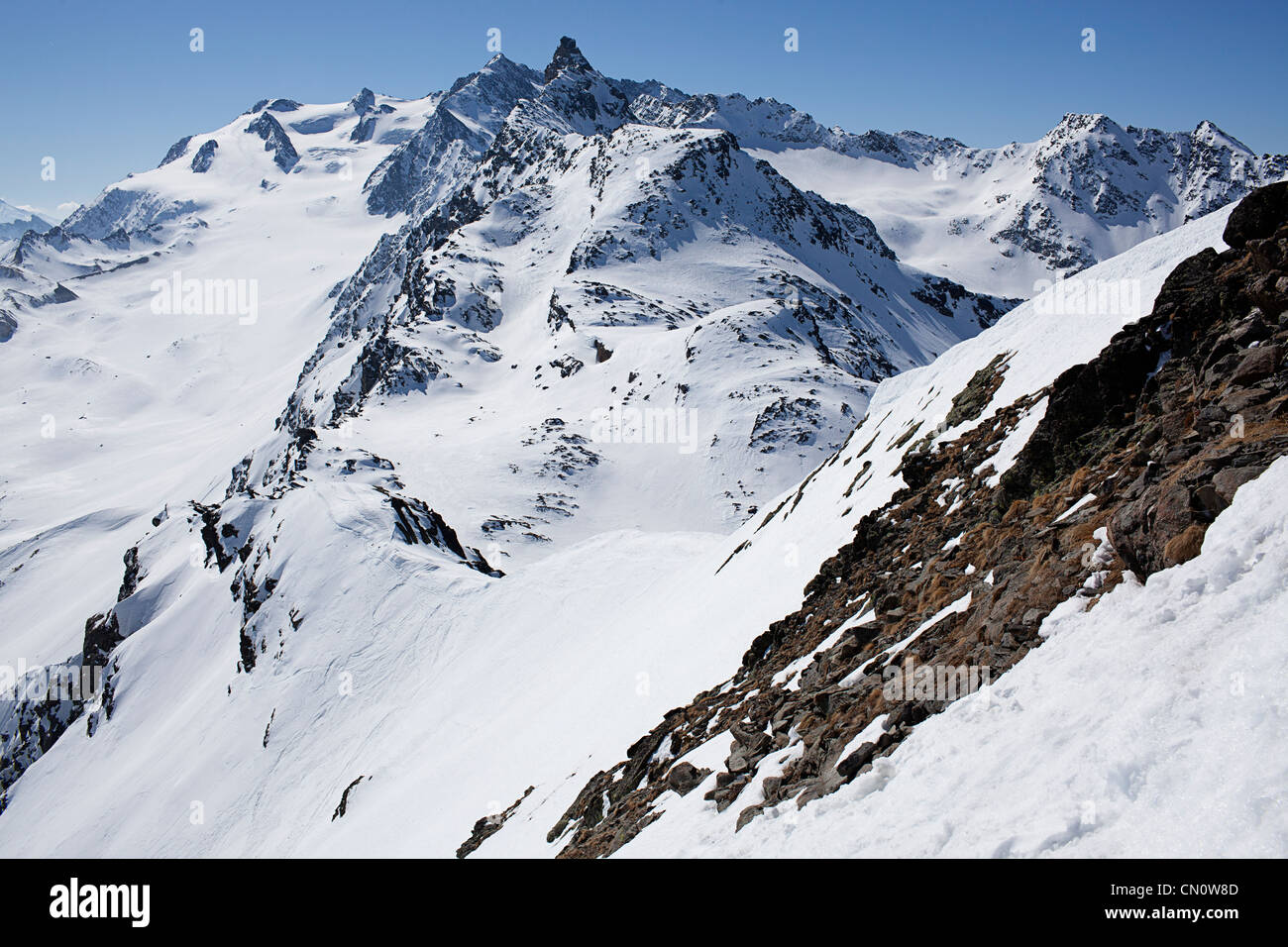 Snow covered Alps Stock Photo - Alamy
