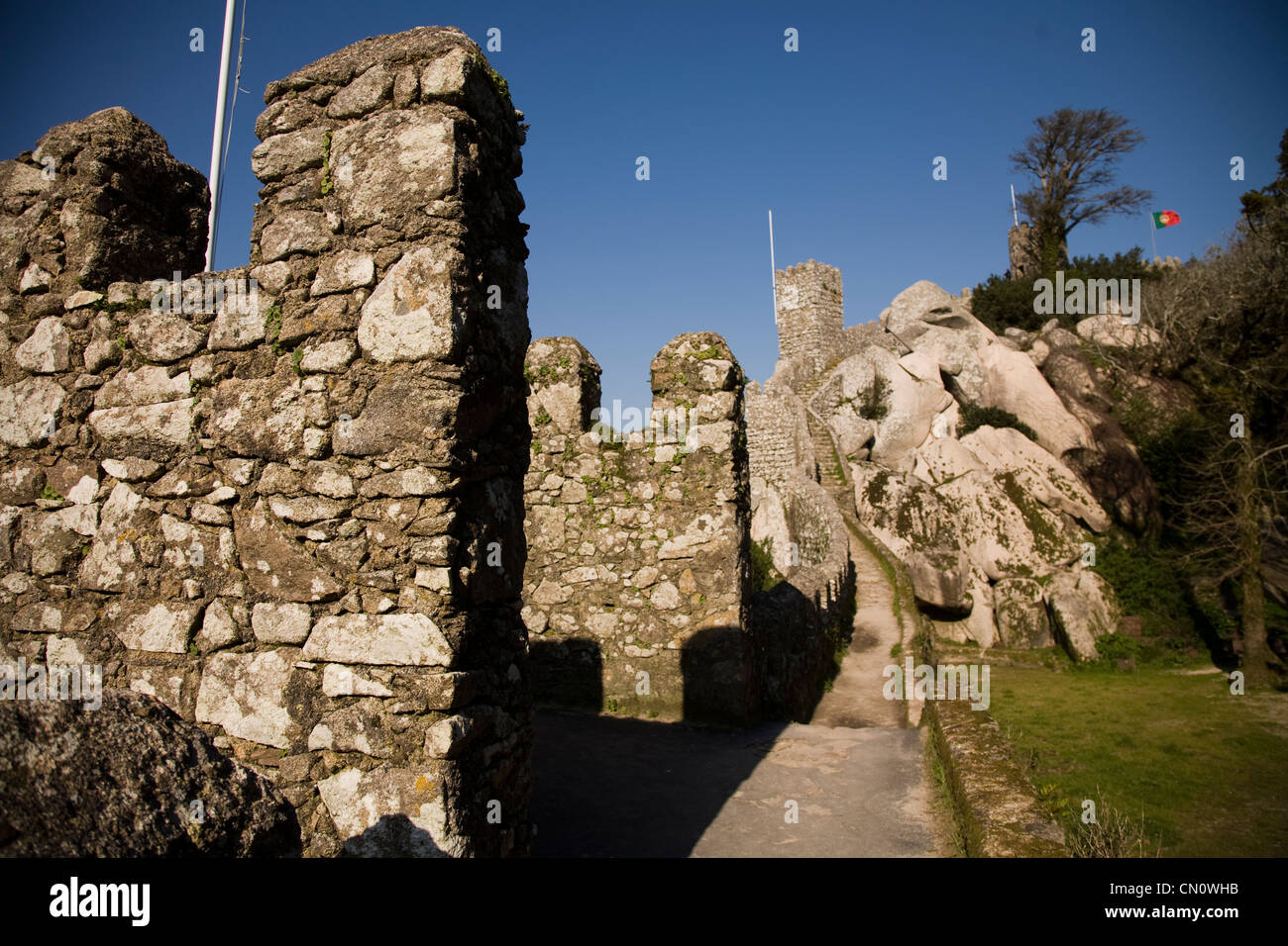 scenic view of Castelo dos Mouros Sintra Portugal Europe Stock Photo ...