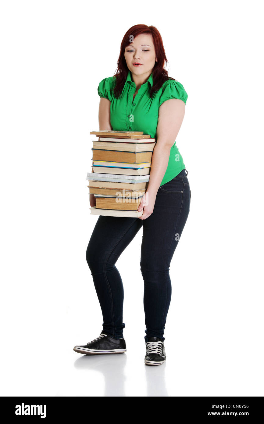 Beautiful student woman learning Cut Out Stock Images & Pictures - Alamy