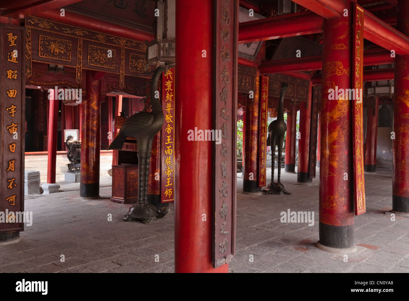 Traditional architecture in Literature Temple, Hanoi, Vietnam Stock ...