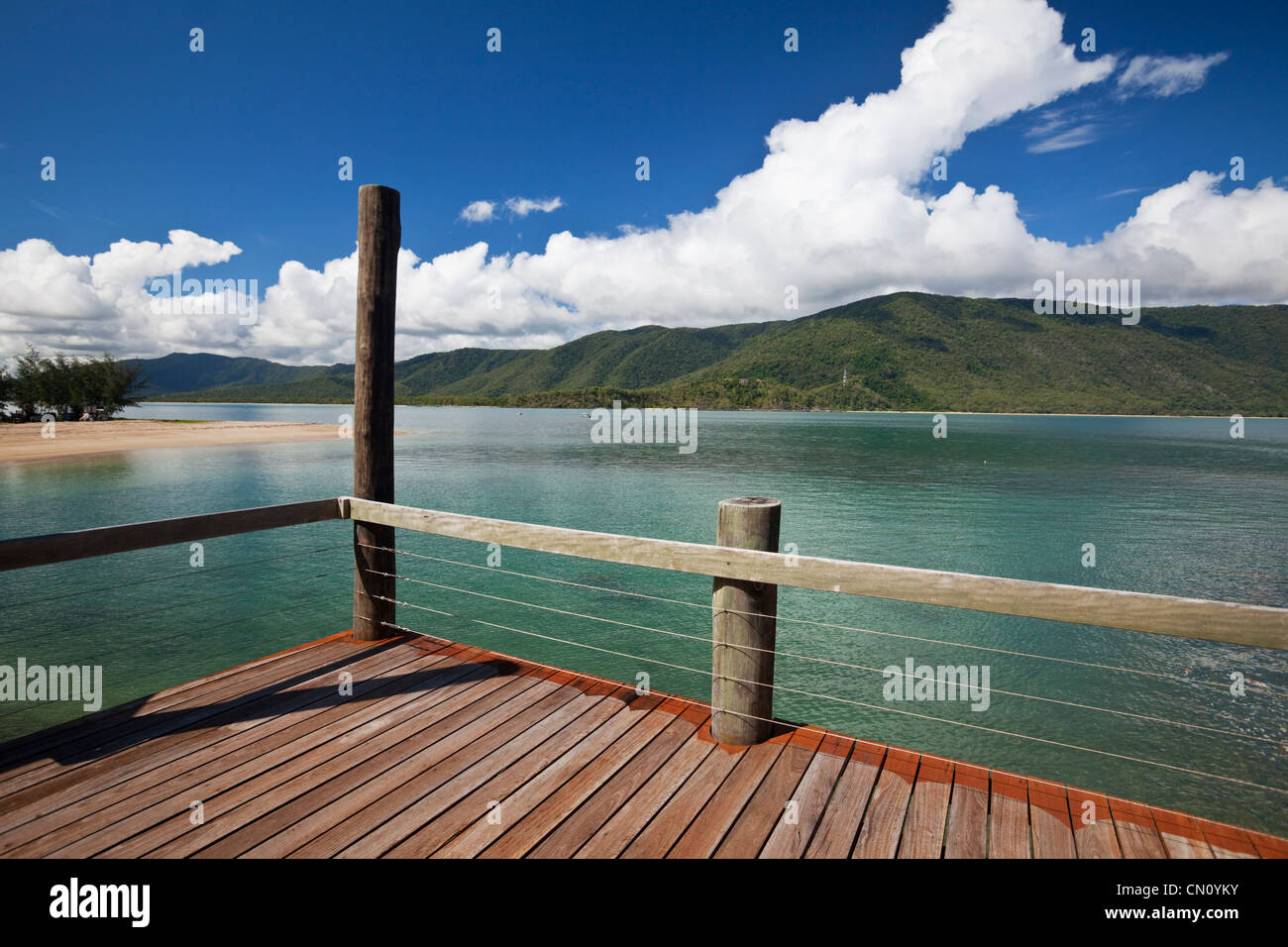 View from waterfront deck at Double Island Resort. Palm Cove, Cairns ...