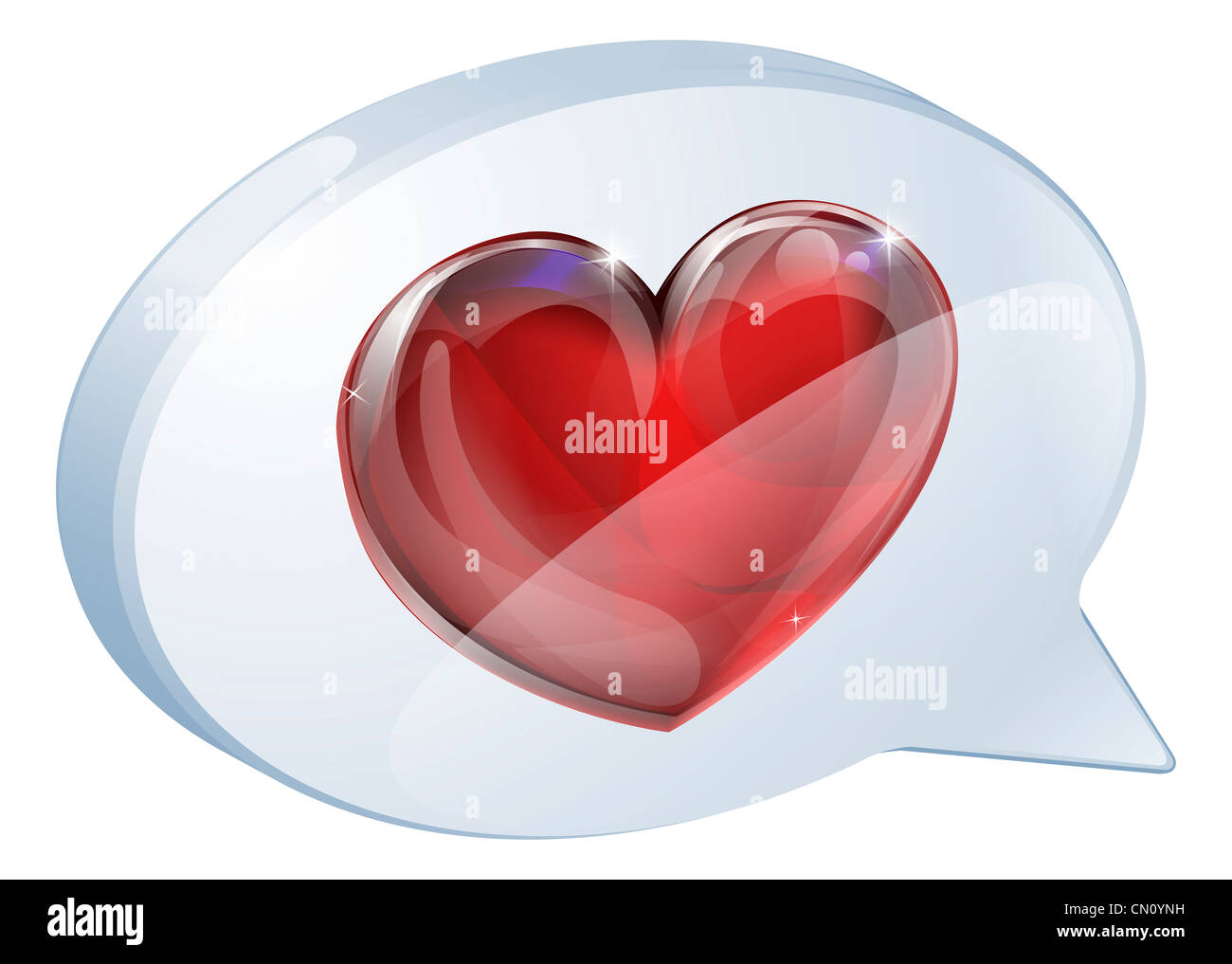 Illustration of a heart speech bubble concept icon graphic Stock Photo ...