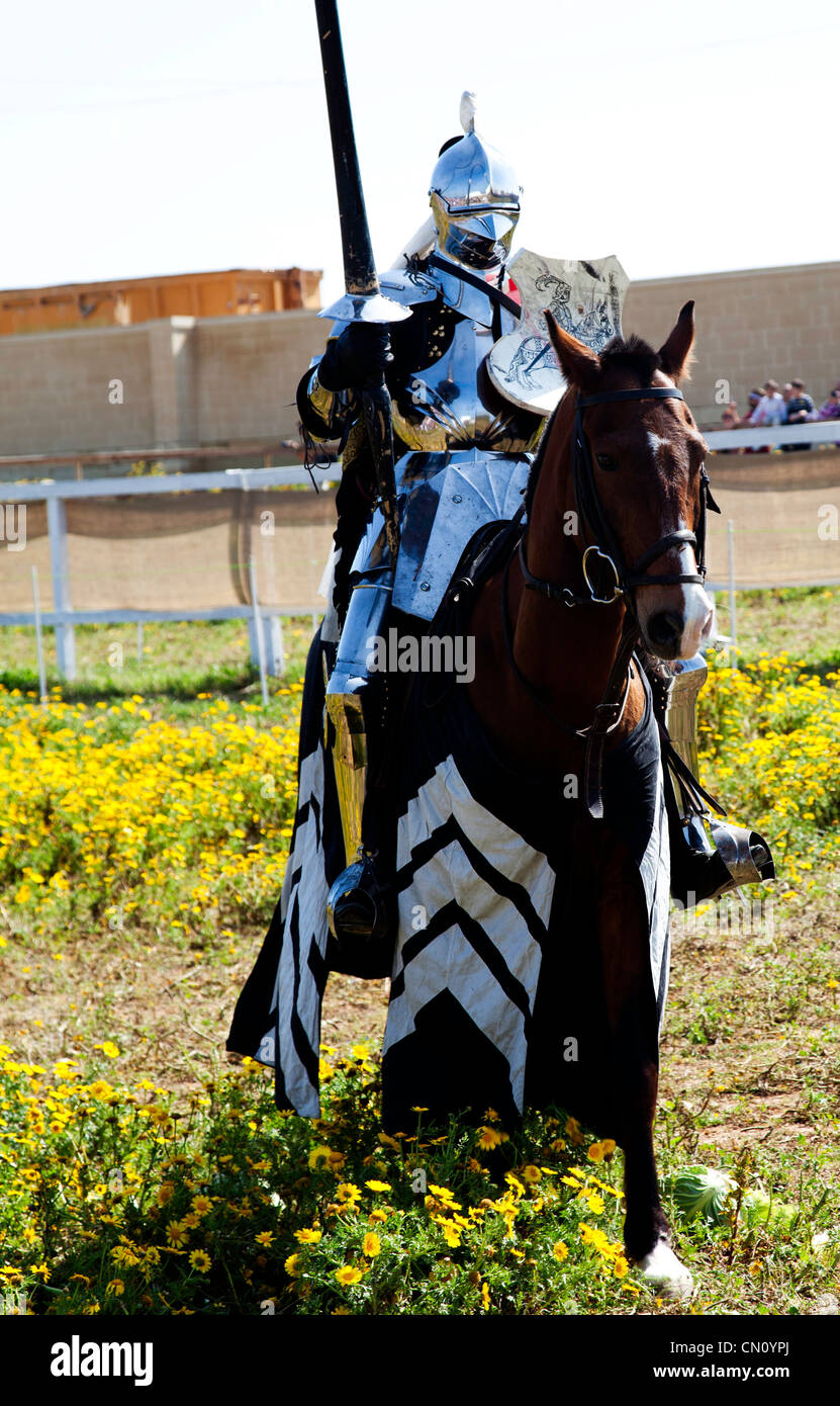 Medieval Knight of horse back Stock Photo - Alamy
