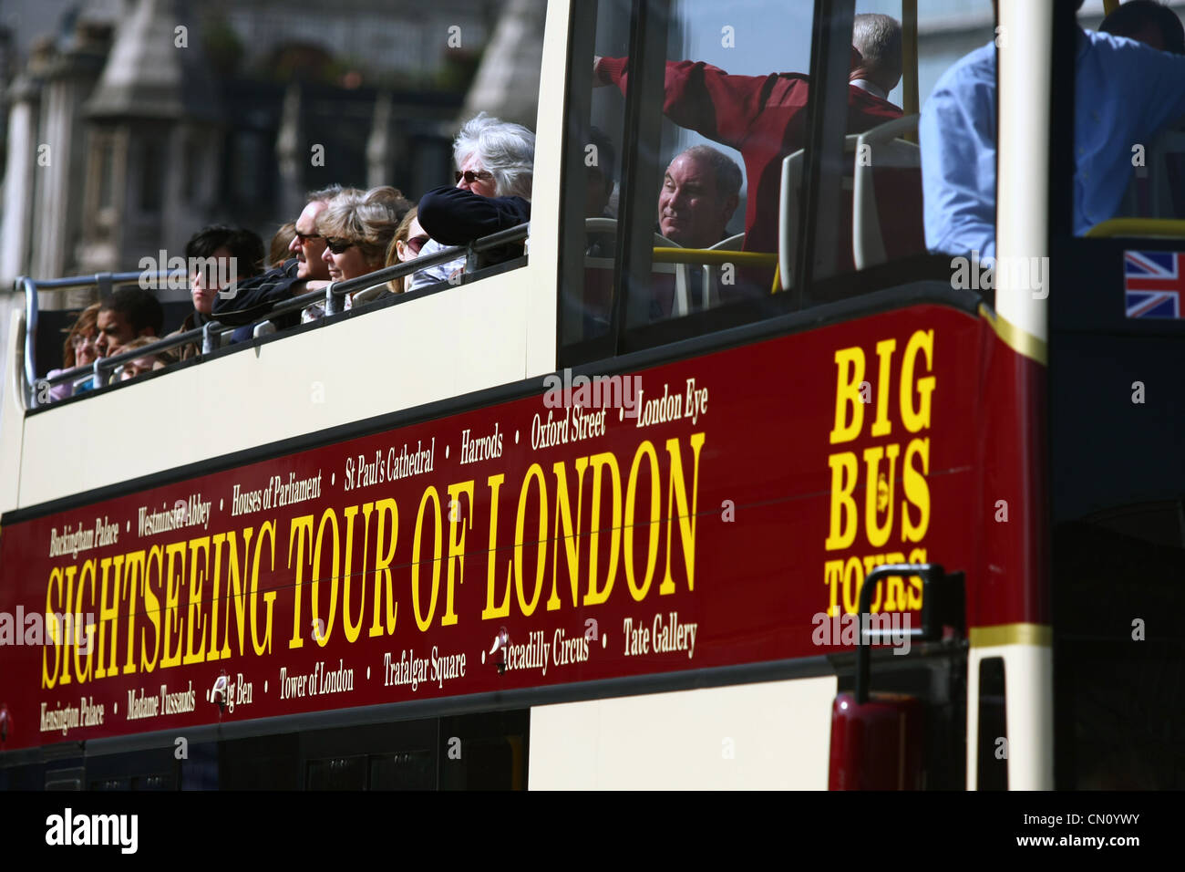 London open top bus view hi-res stock photography and images - Alamy