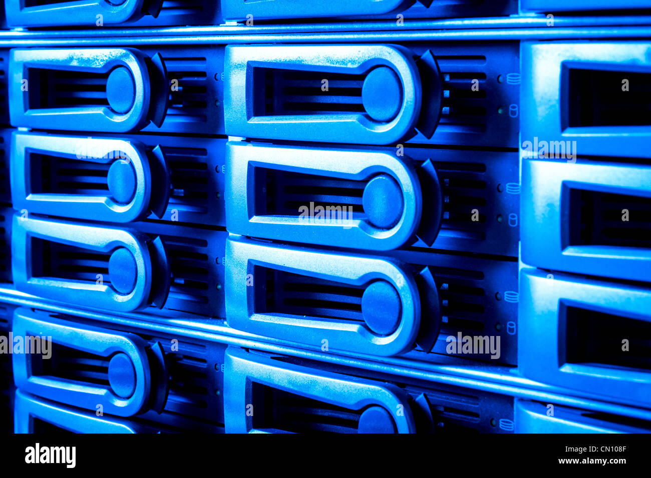 detail of data center with hard drives Stock Photo - Alamy