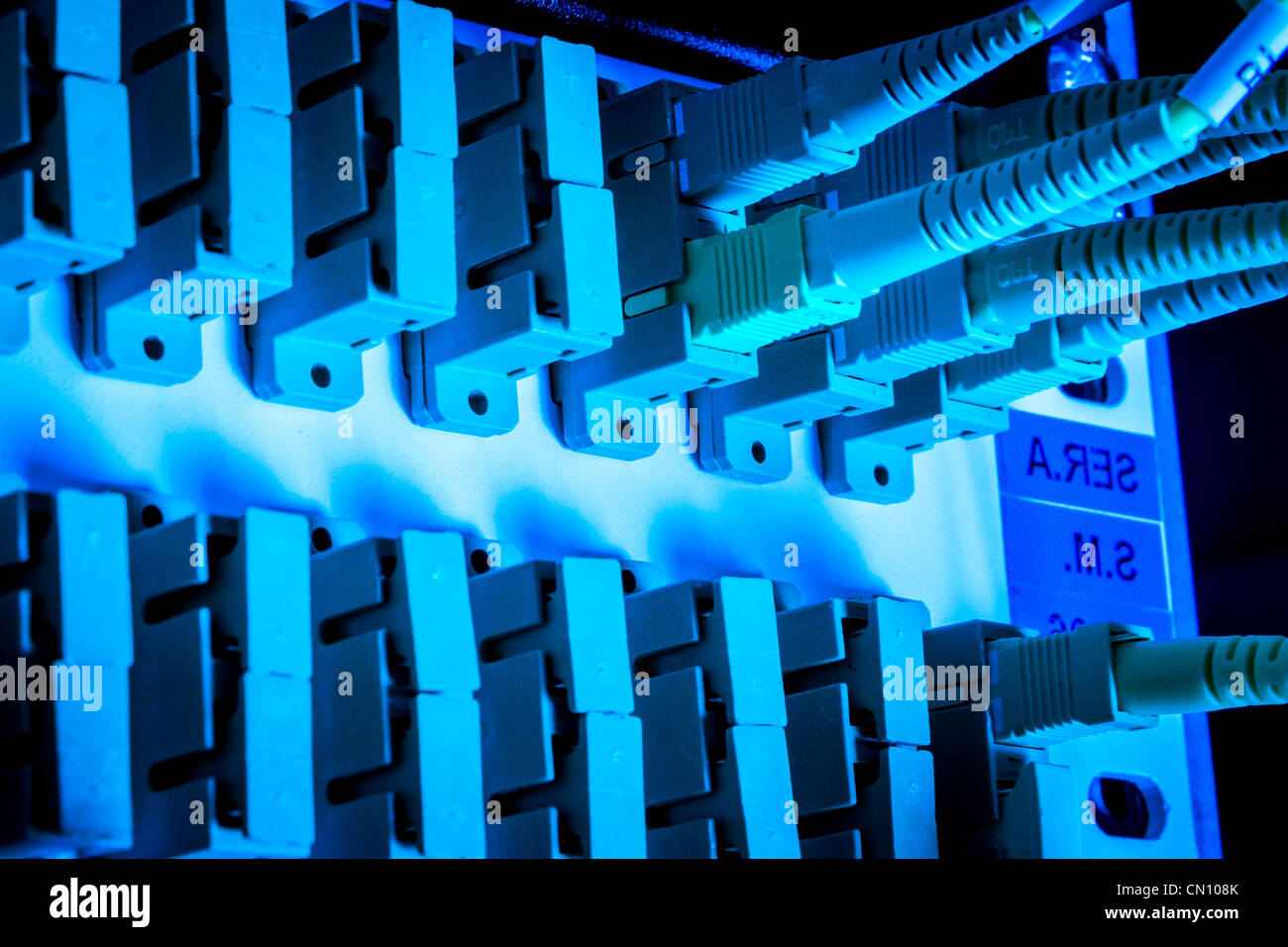 optic fiber hub as part of internet infrastructure Stock Photo - Alamy