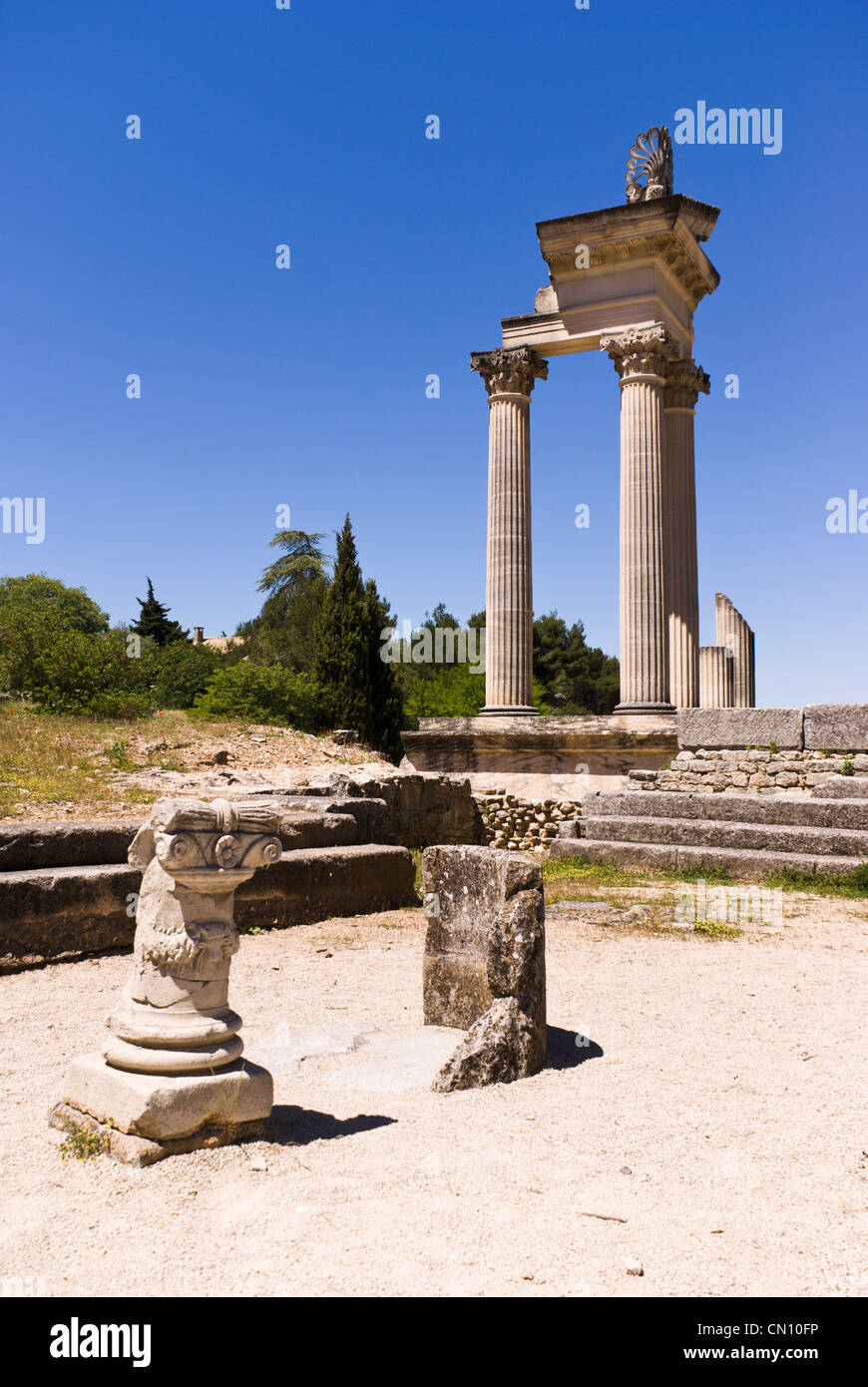 The remains of the twin temples dedicated to the imperial cult at ...