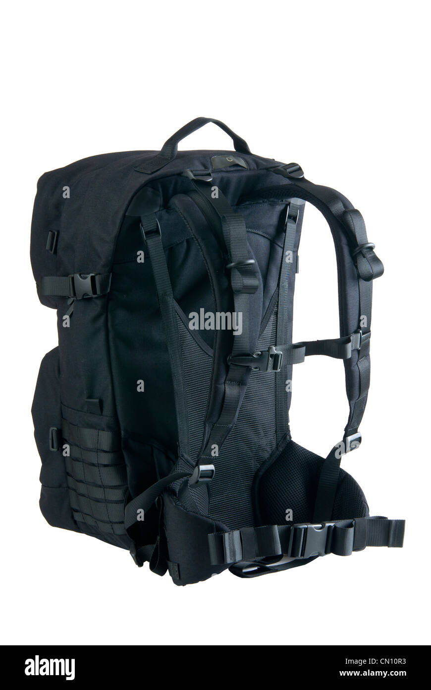 military backpack isolated on a white background Stock Photo - Alamy