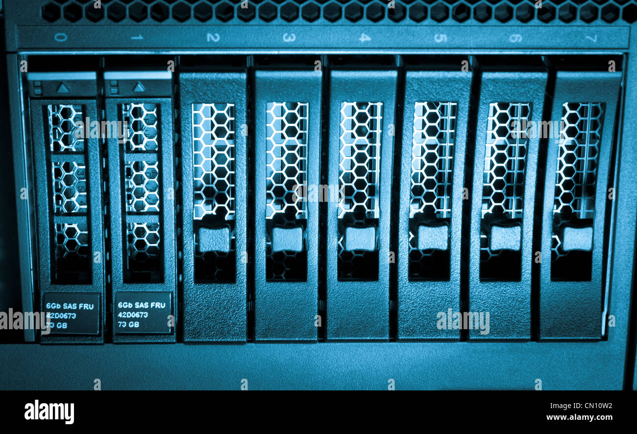 Detail of hard drive cluster in data center Stock Photo - Alamy