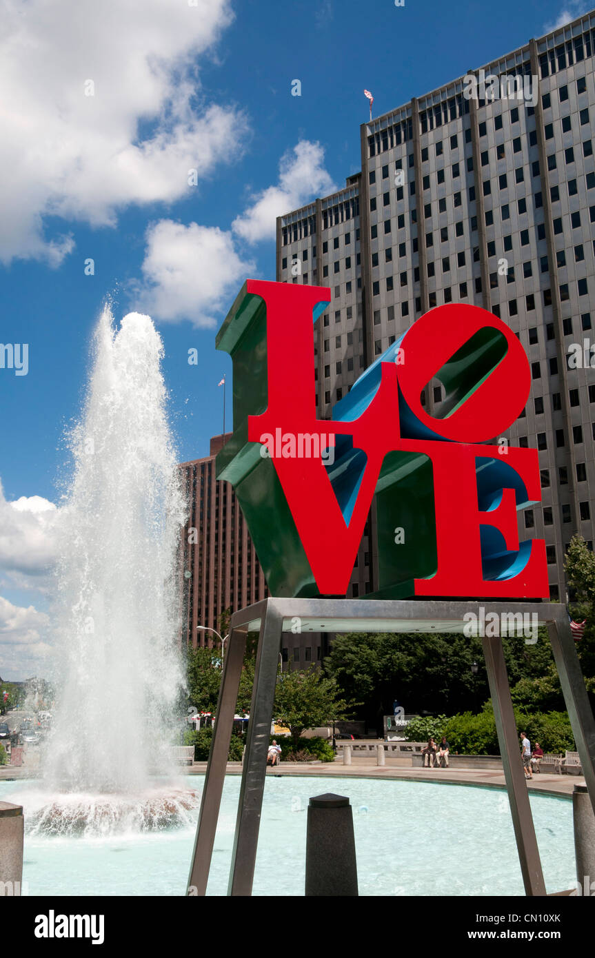 Philadelphia Love Park In Winter