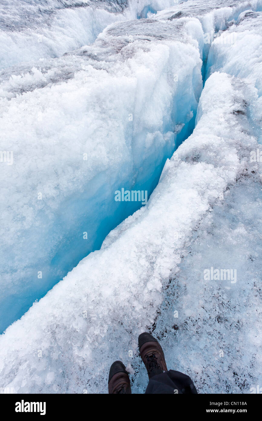 Crevasse in glacier in Greenland Stock Photo - Alamy