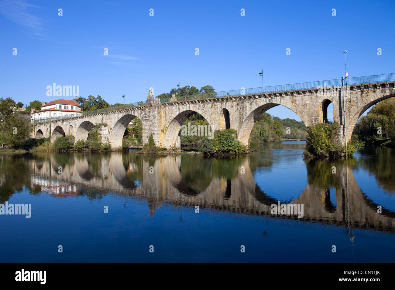 ancient roman bridge of Ponte da Barca in the north of Portugal Stock ...