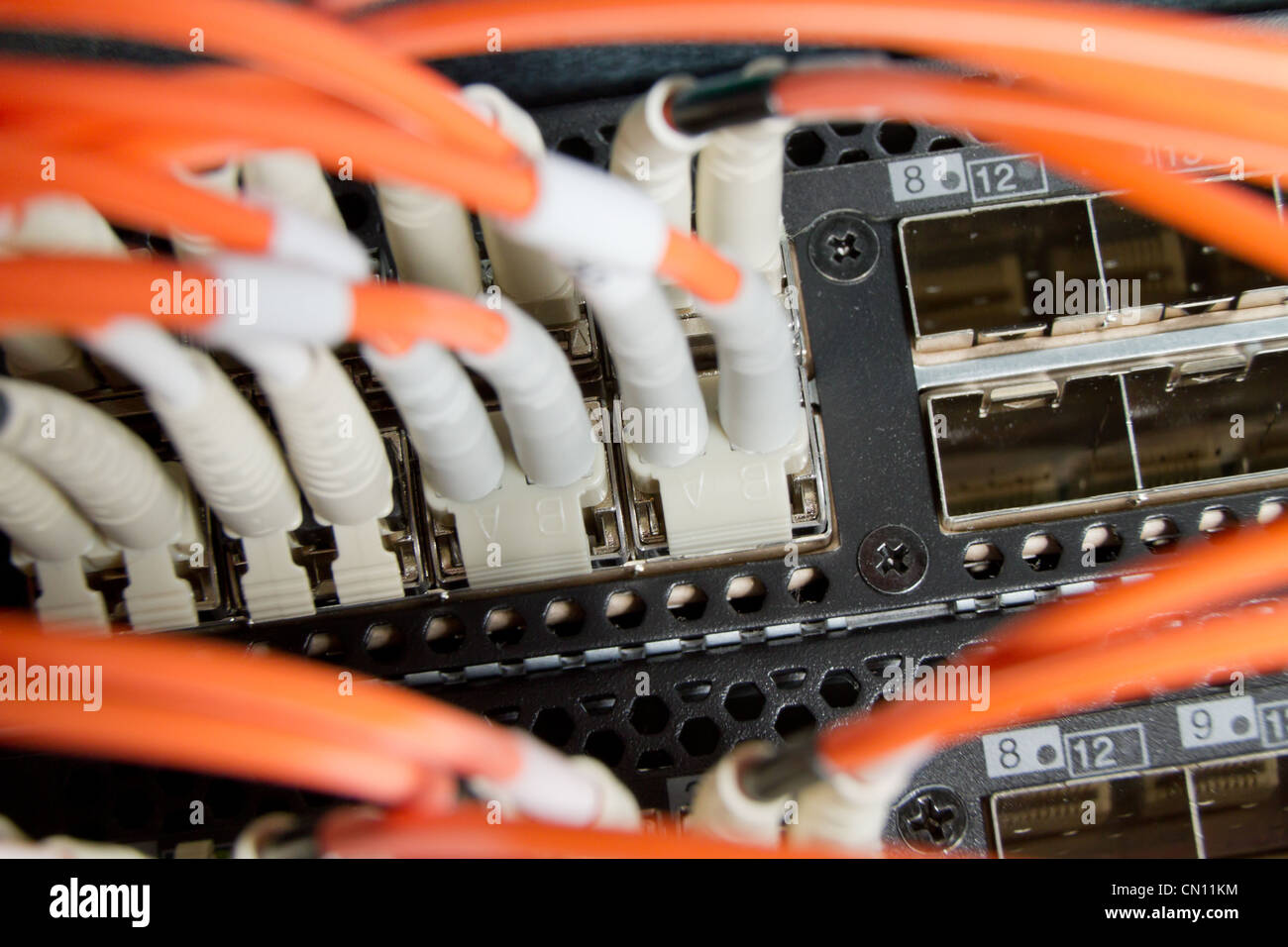 optic fiber cables connected to data center Stock Photo - Alamy