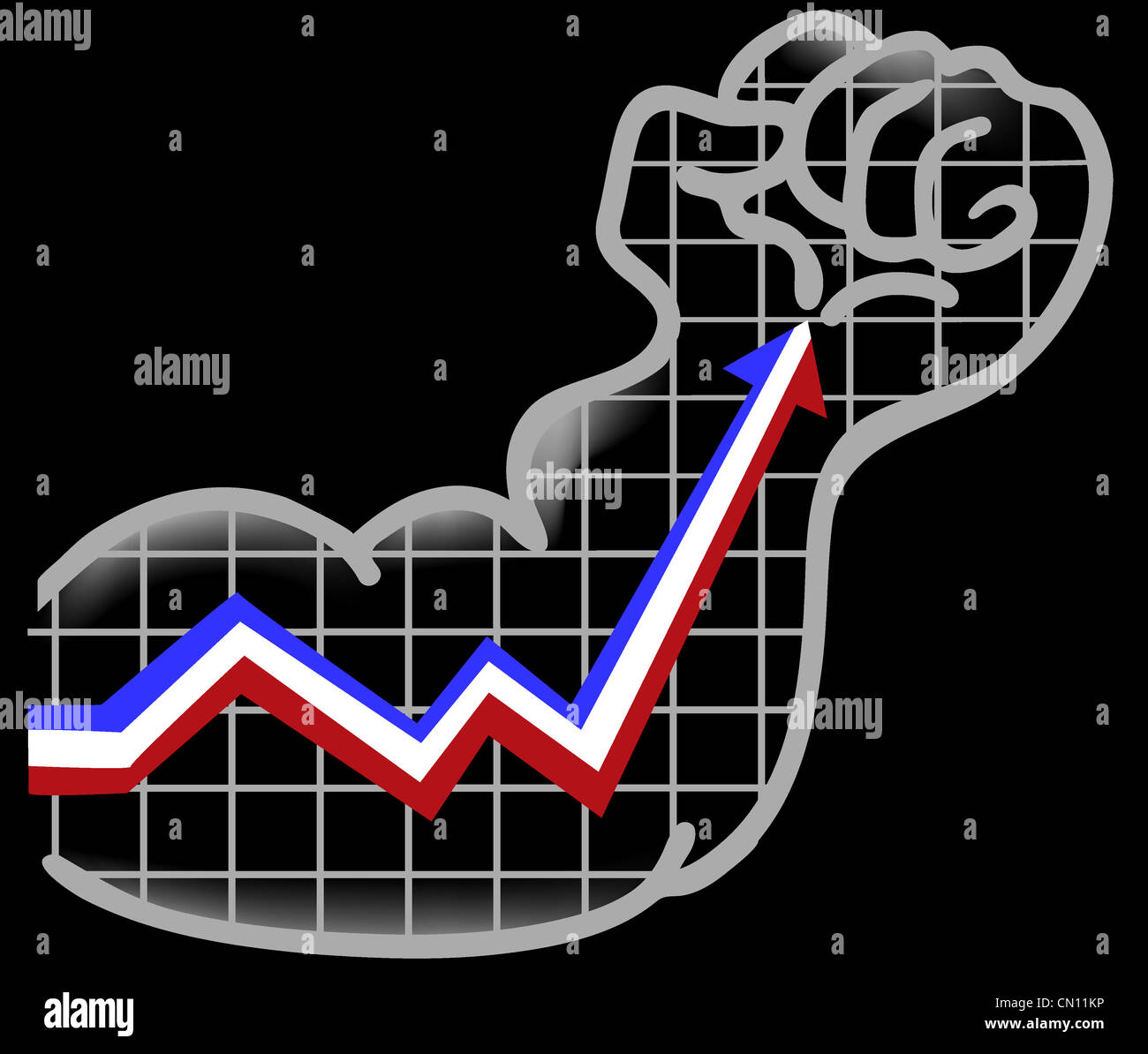 economy graph shaped arm Stock Photo - Alamy