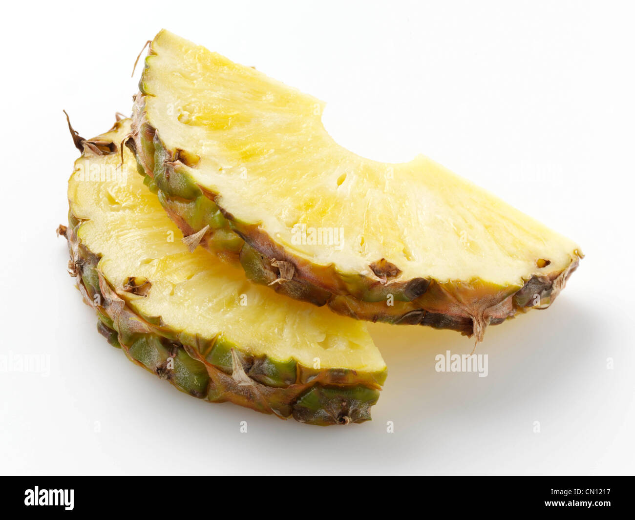 Pineapple slices on a white background fresh ripe tropical fruit Stock ...
