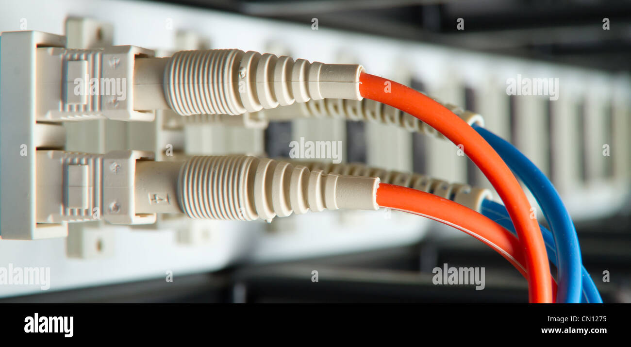 optic fiber hub as part of internet infrastructure Stock Photo - Alamy