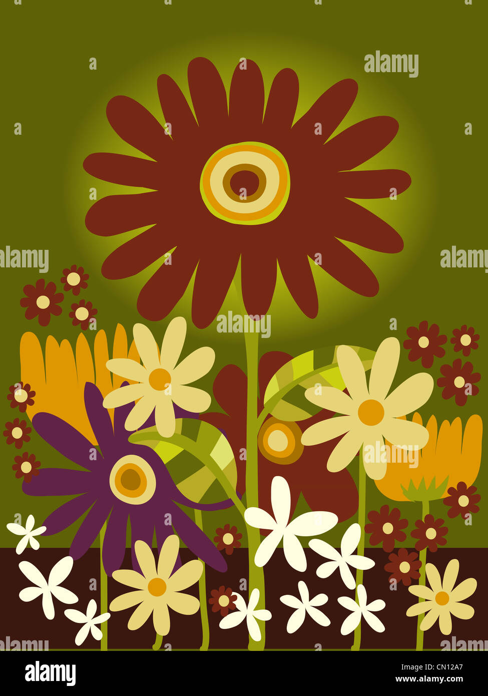 simple shape flowers in garden Stock Photo - Alamy