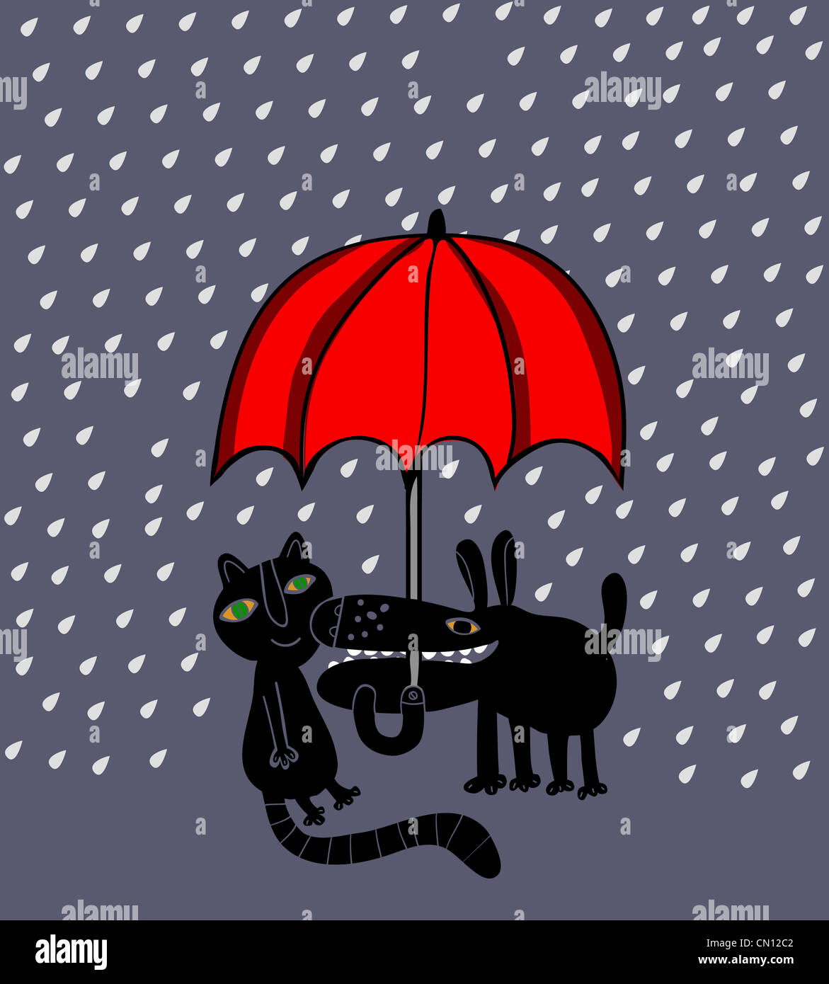 Grumpy Cat With Umbrella