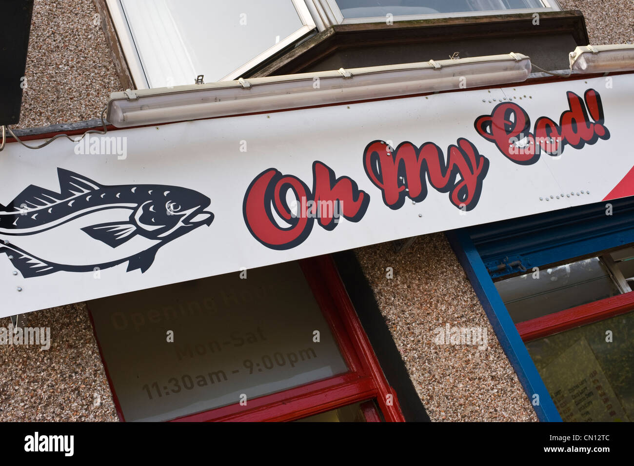 Exterior of OH MY COD traditional fish and chip shop in Newport South ...