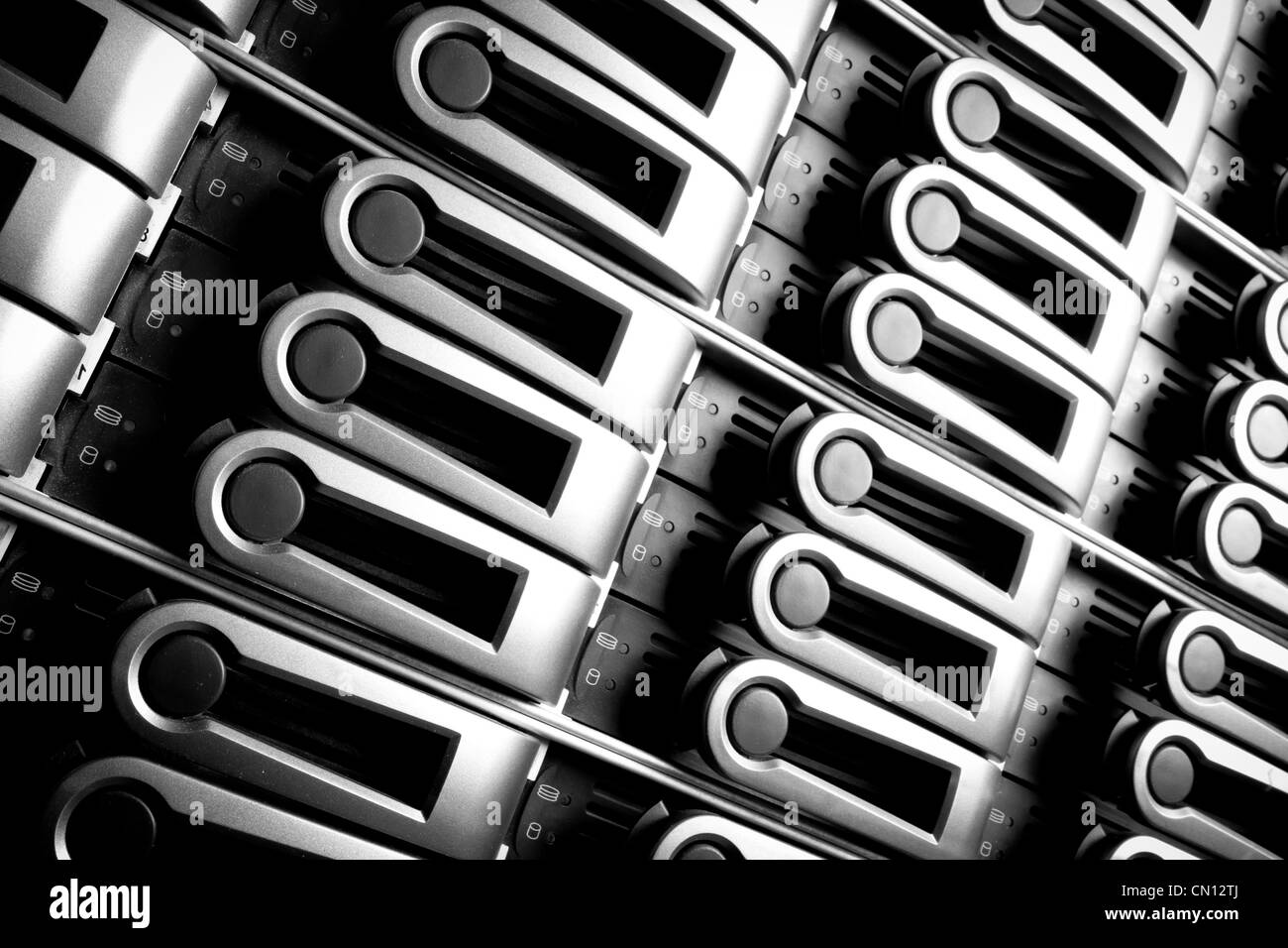 detail of data center with hard drives Stock Photo - Alamy
