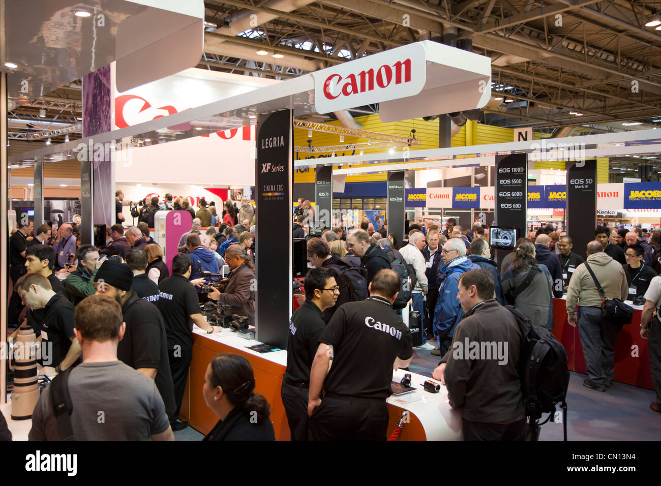 Crowds of photography enthusiasts on the Canon stand at the Focus ...