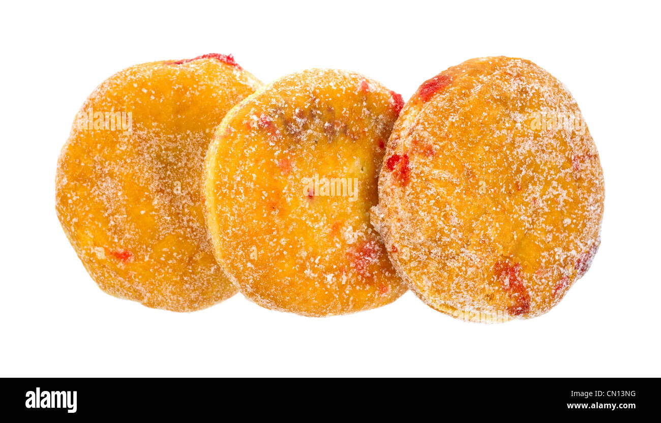 Three jelly doughnuts Stock Photo - Alamy