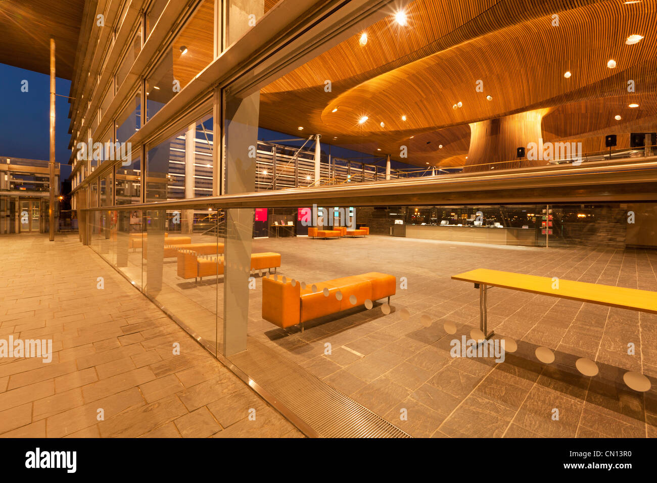 The debating chamber the Senedd or senate chamber in the welsh assembly ...