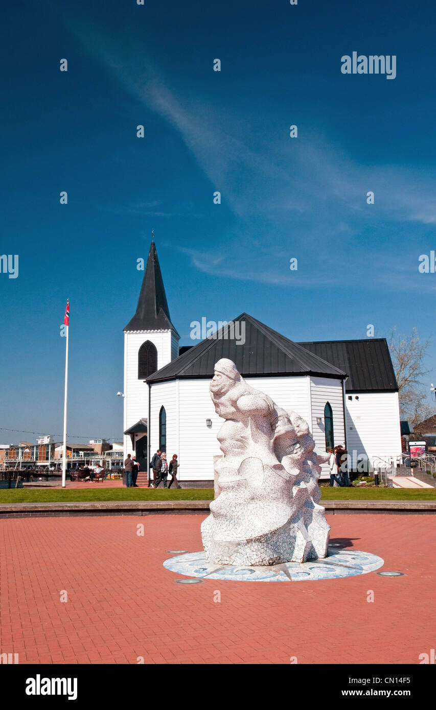 The Norwegian Church and Captain Scott Memorial at Cardiff Bay in south ...