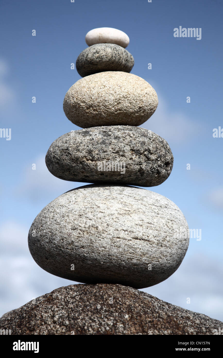 Rocks balancing in a stack Stock Photo - Alamy