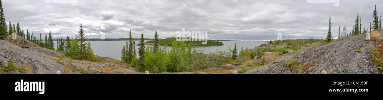 Panoramic of Frame Lake, Yellowknife, Northwest Territories Stock Photo ...
