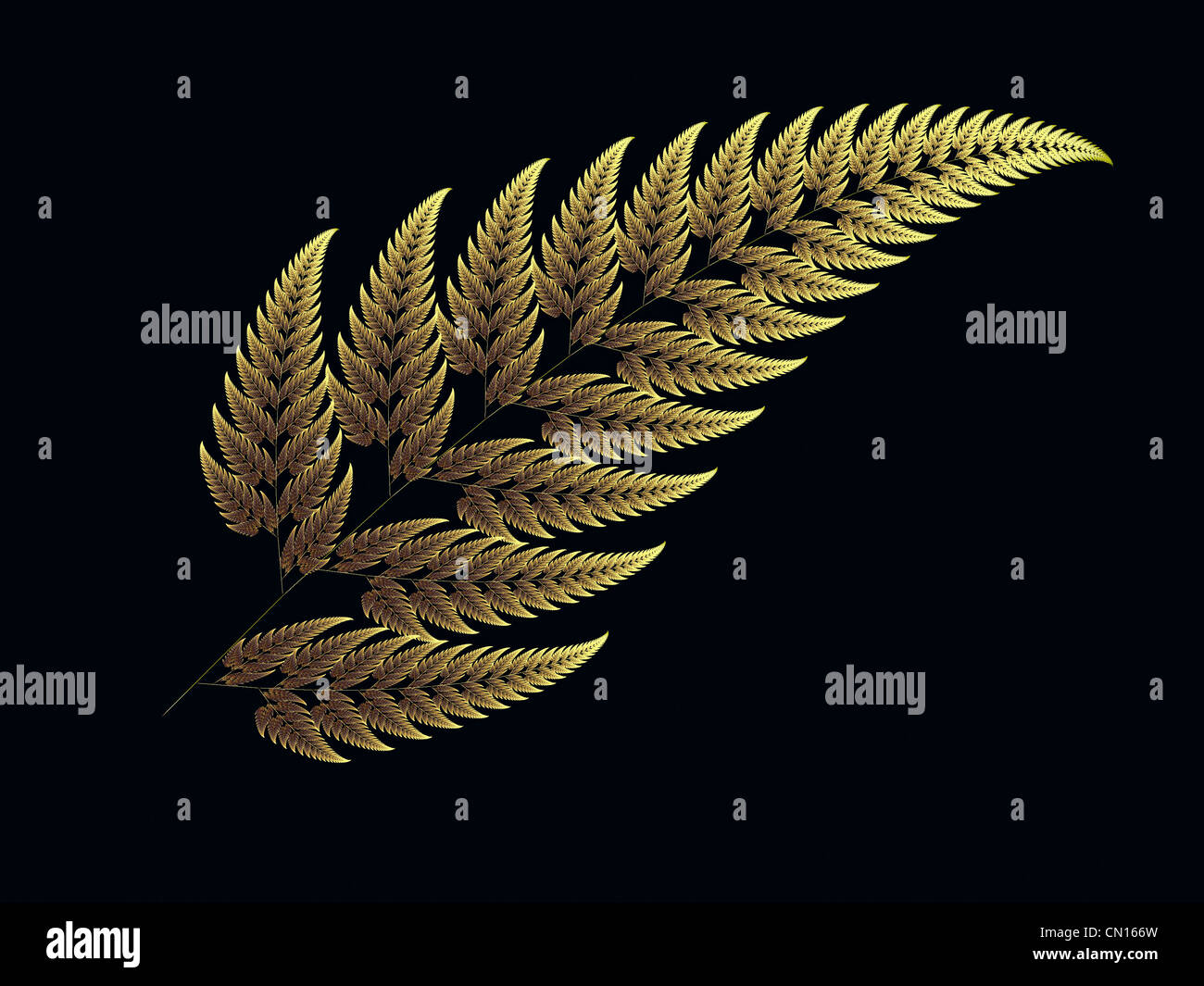 A Fractal Leaf Design Created Using Iterated Function System Ifs Stock 1778