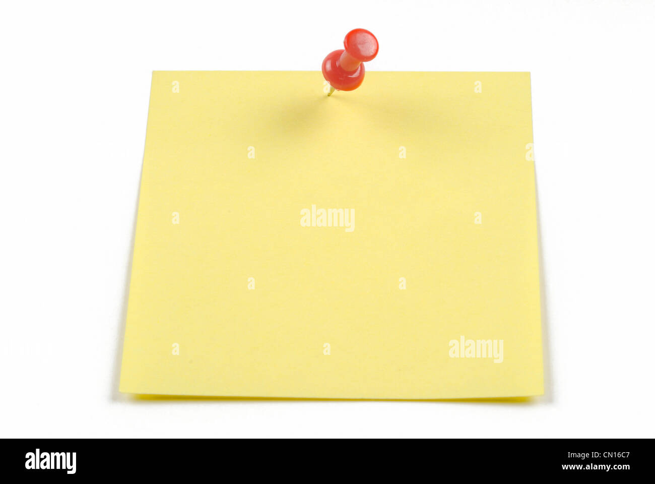 push pin and note paper office on white background Stock Photo - Alamy