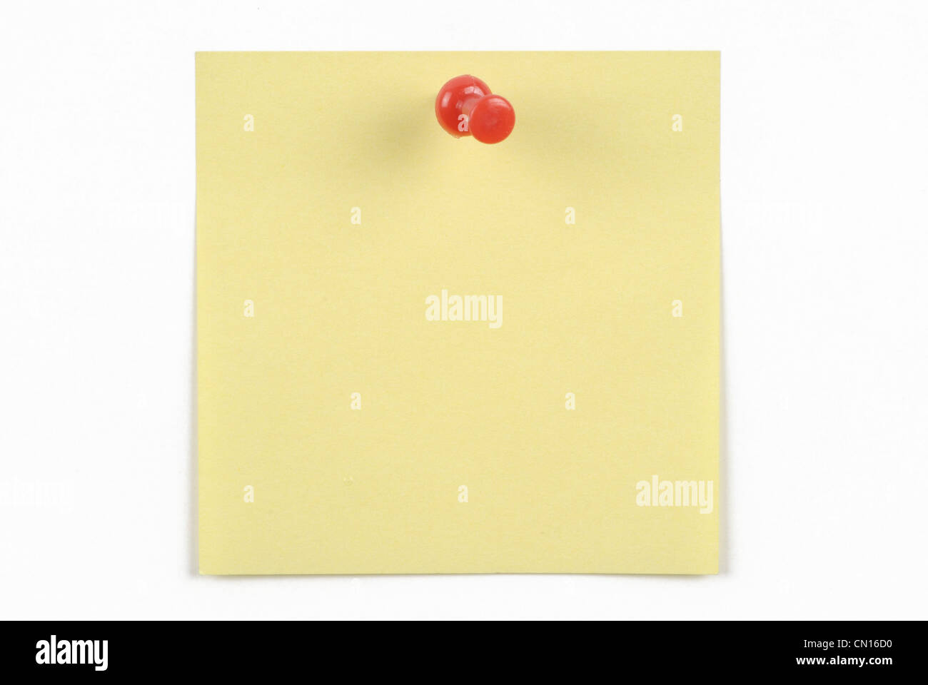 push pin and note paper office on white background Stock Photo - Alamy