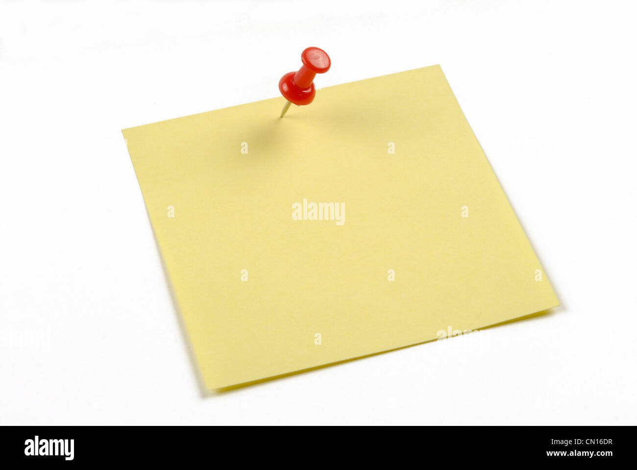 push pin and note paper office on white background Stock Photo - Alamy