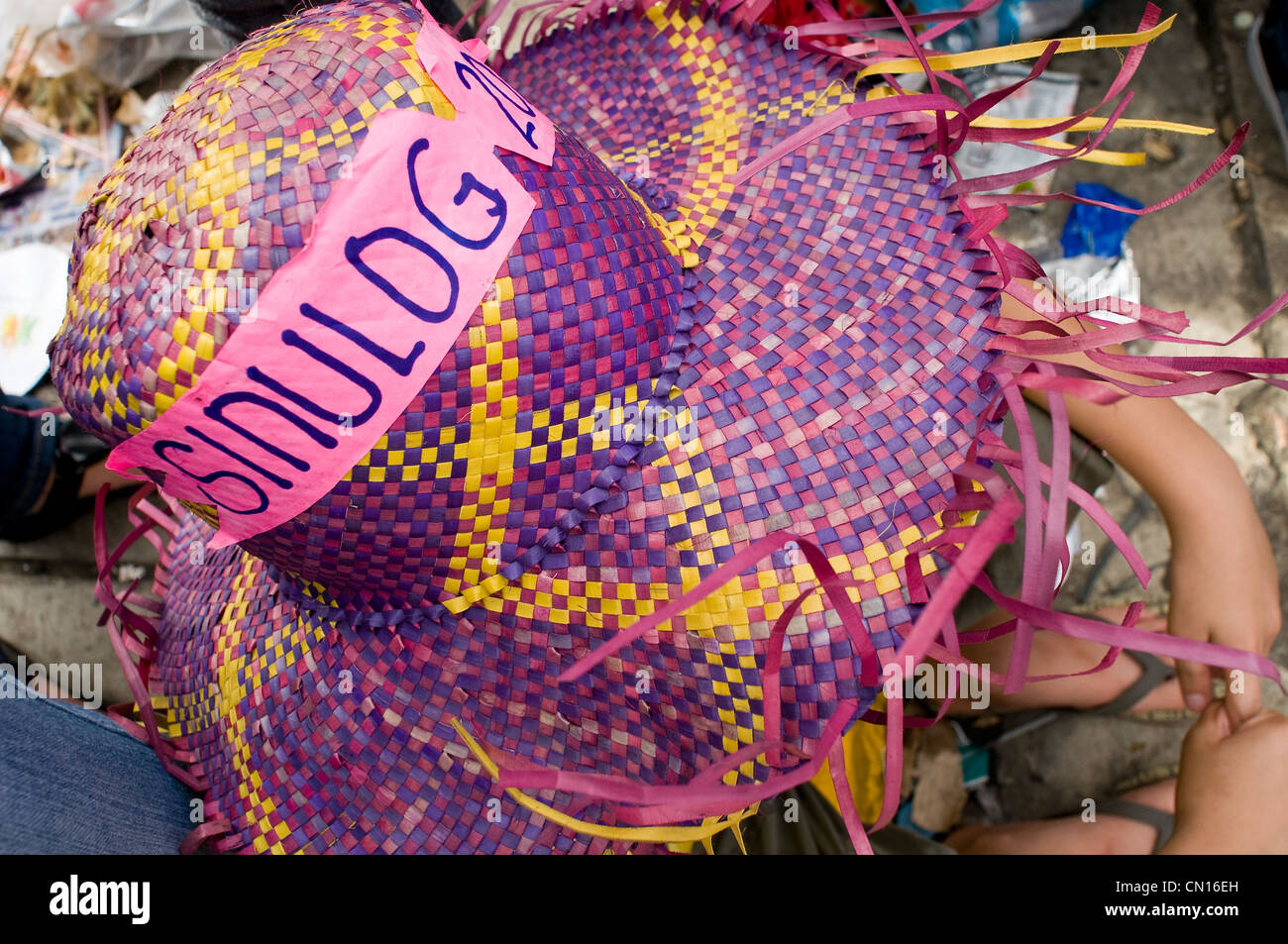 straw hat, sinulog festival, cebu, philippines Stock Photo - Alamy