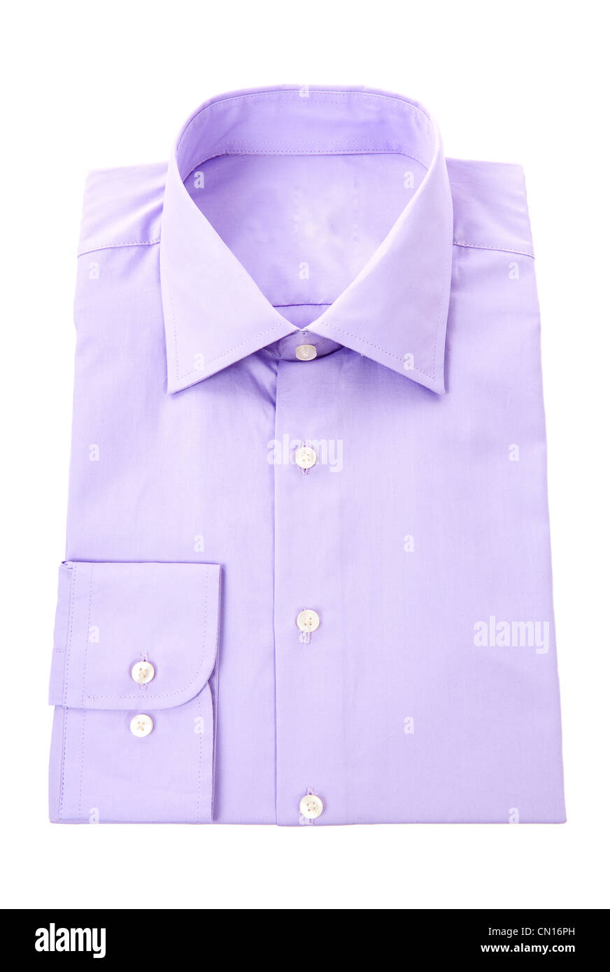 Purple classic business shirt over white background Stock Photo - Alamy