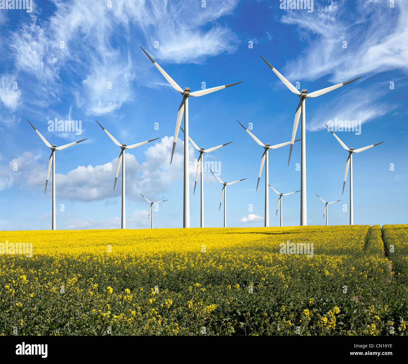 Eco power, wind turbines Stock Photo - Alamy