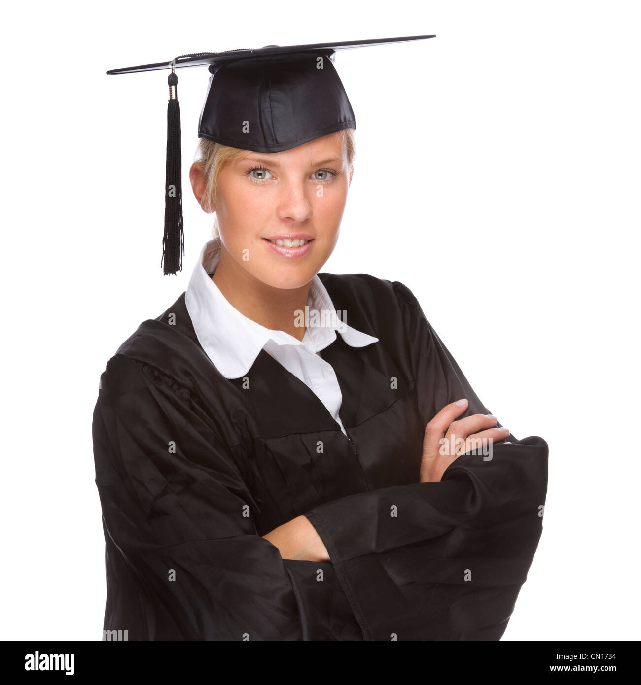 Full isolated studio picture from a young graduation woman Stock Photo ...