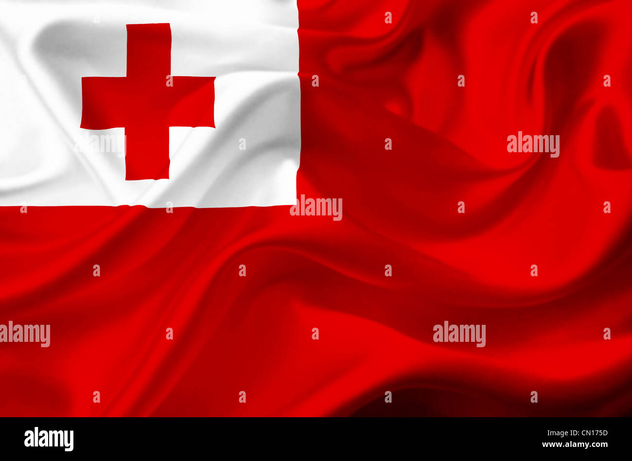 Tonga waving flag Stock Photo - Alamy